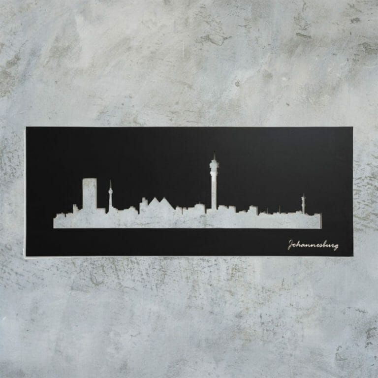 Vibrant Black Joburg Skyline Wall Art • That Little Shop