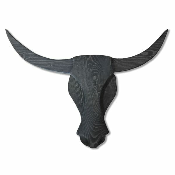 New Black Reclaimed Wooden Bull Heads • That Little Shop